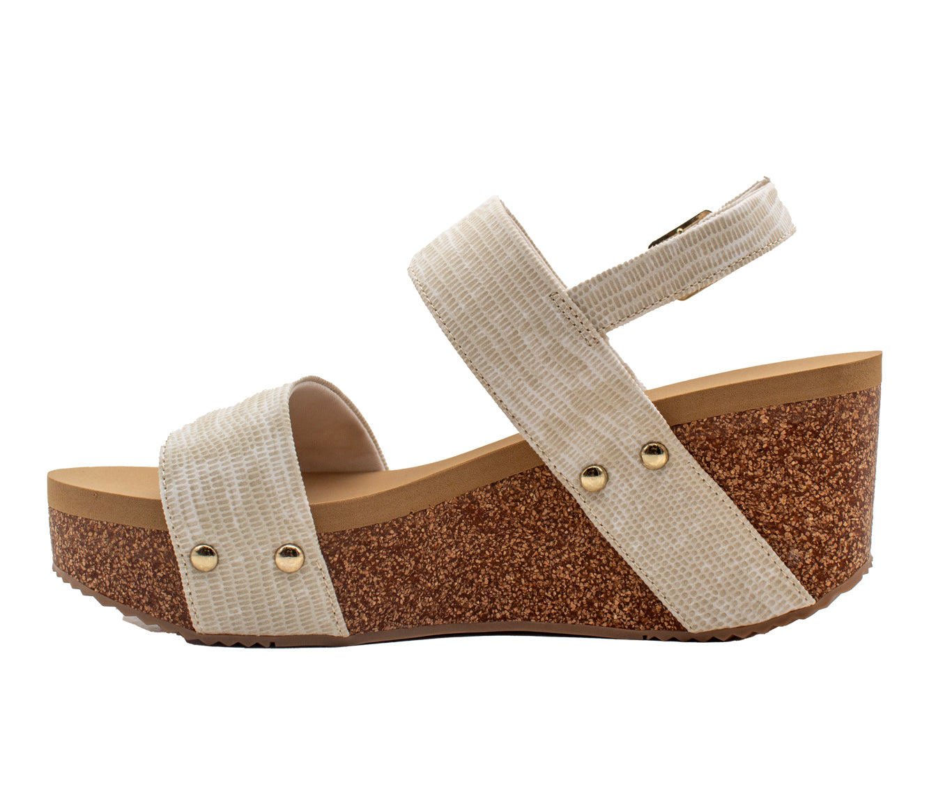 SUMMERLOVE EMBOSSED WEDGE SANDALS FOR WOMEN - VOLATILE – Volatile USA