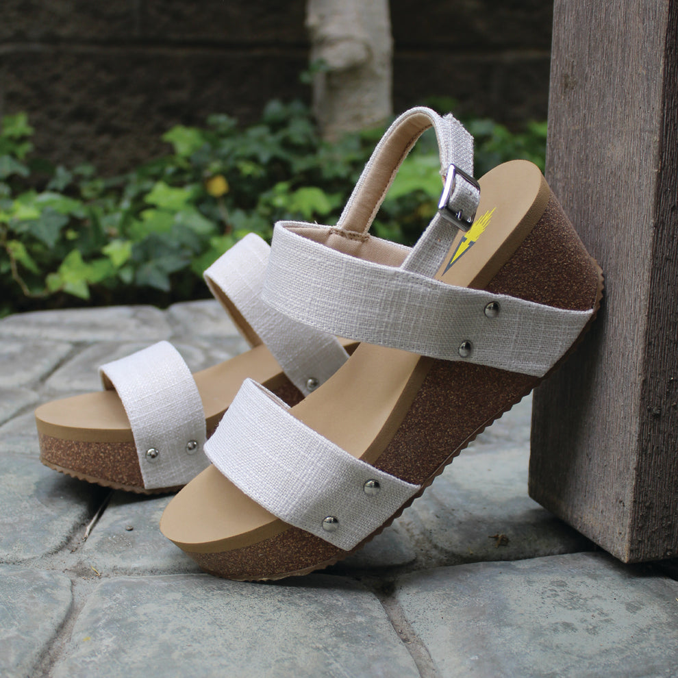 SUMMERLOVE EMBOSSED WEDGE SANDALS FOR WOMEN - VOLATILE – Volatile USA
