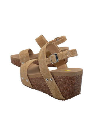 SUMMERLOVE EMBOSSED WEDGE SANDALS FOR WOMEN - VOLATILE – Volatile USA